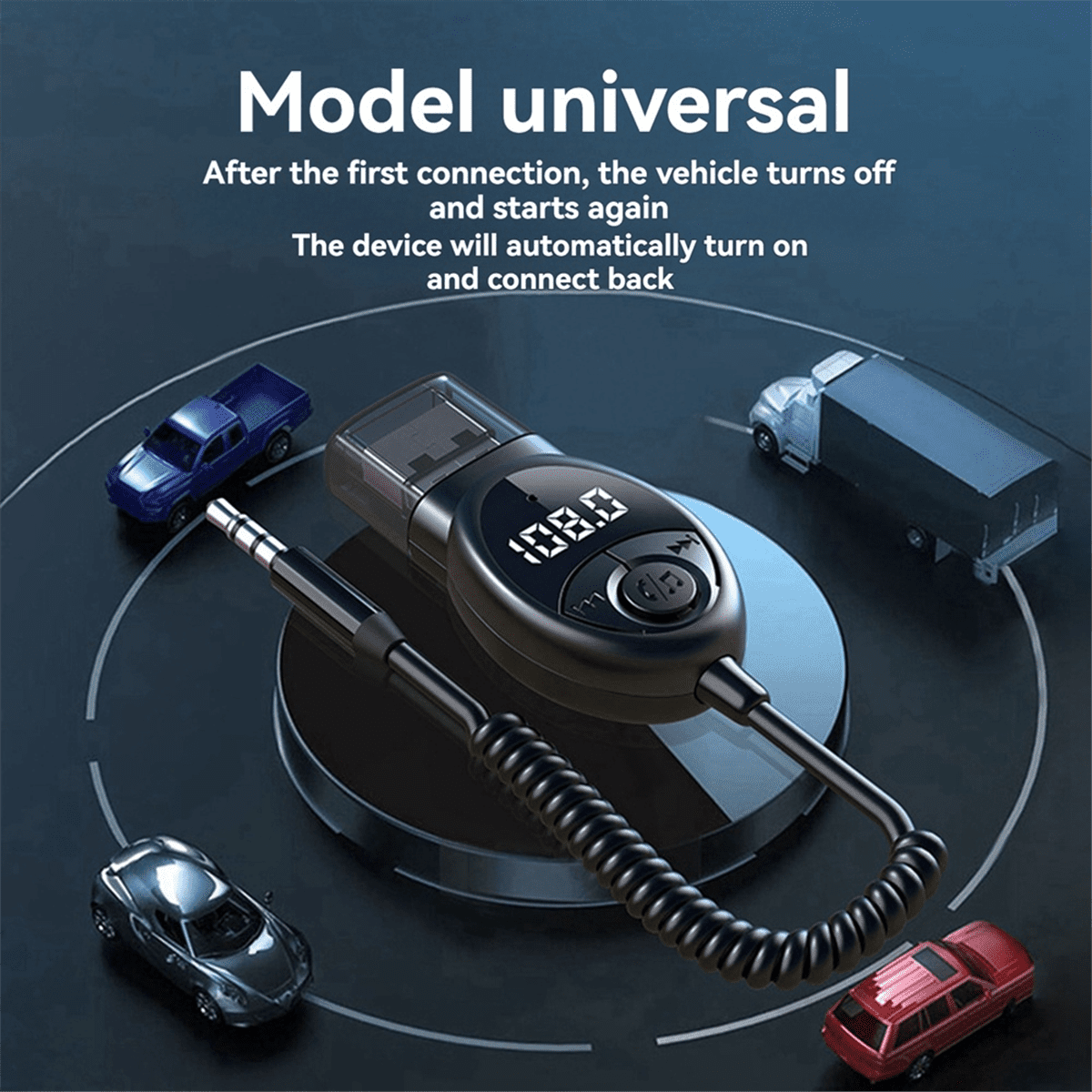 Bluetooth 5.3 Wireless Car FM Transmitter USB to 3.5mm Jack Audio Music ...