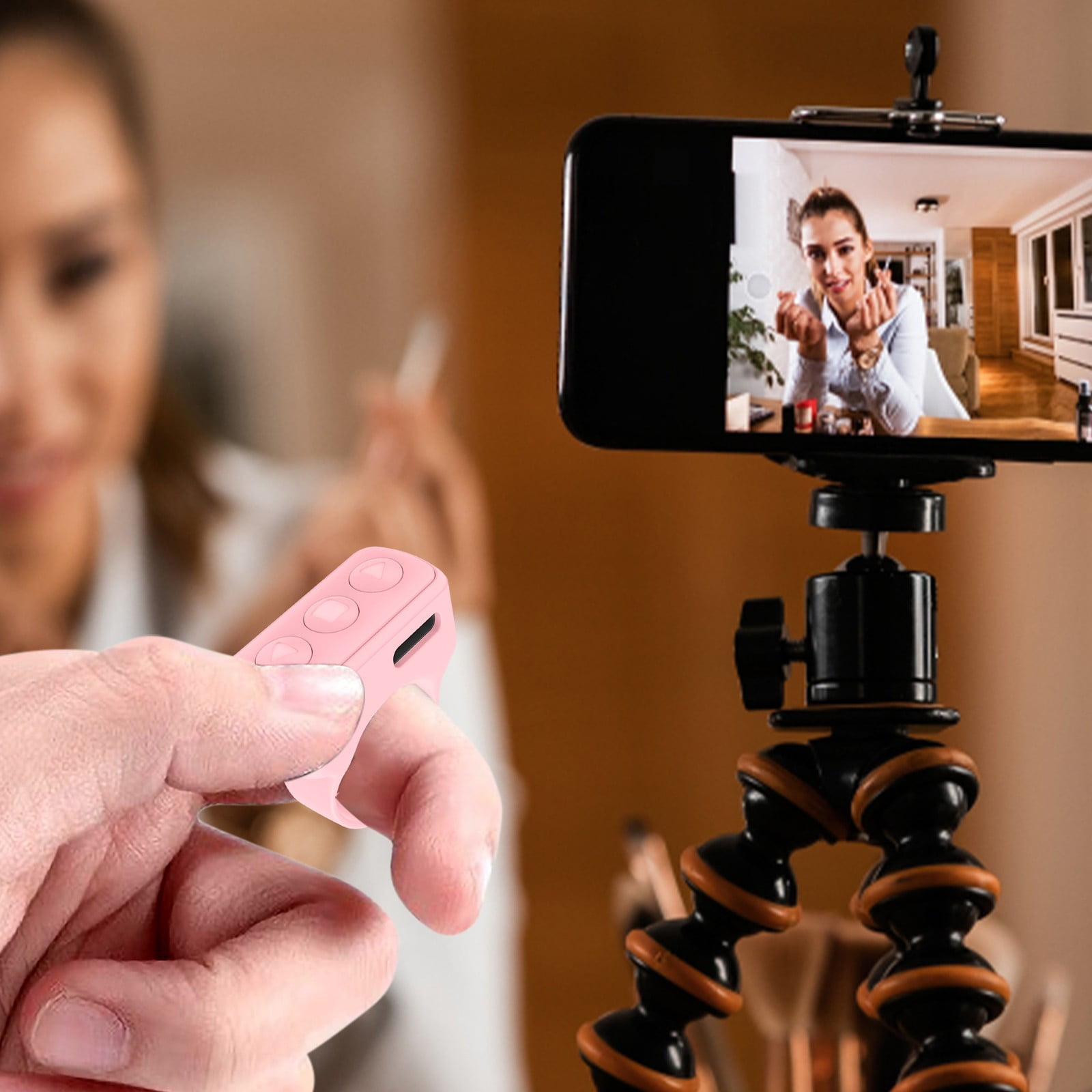 Bluetooth Camera Remote,Phone Video Controller,Rechargeable Clicker ...