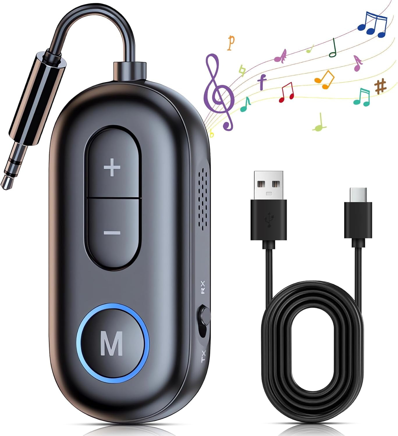 Bluetooth 5.4 Car Adapter AUX Receiver Stronger Dual Mics & Noise ...