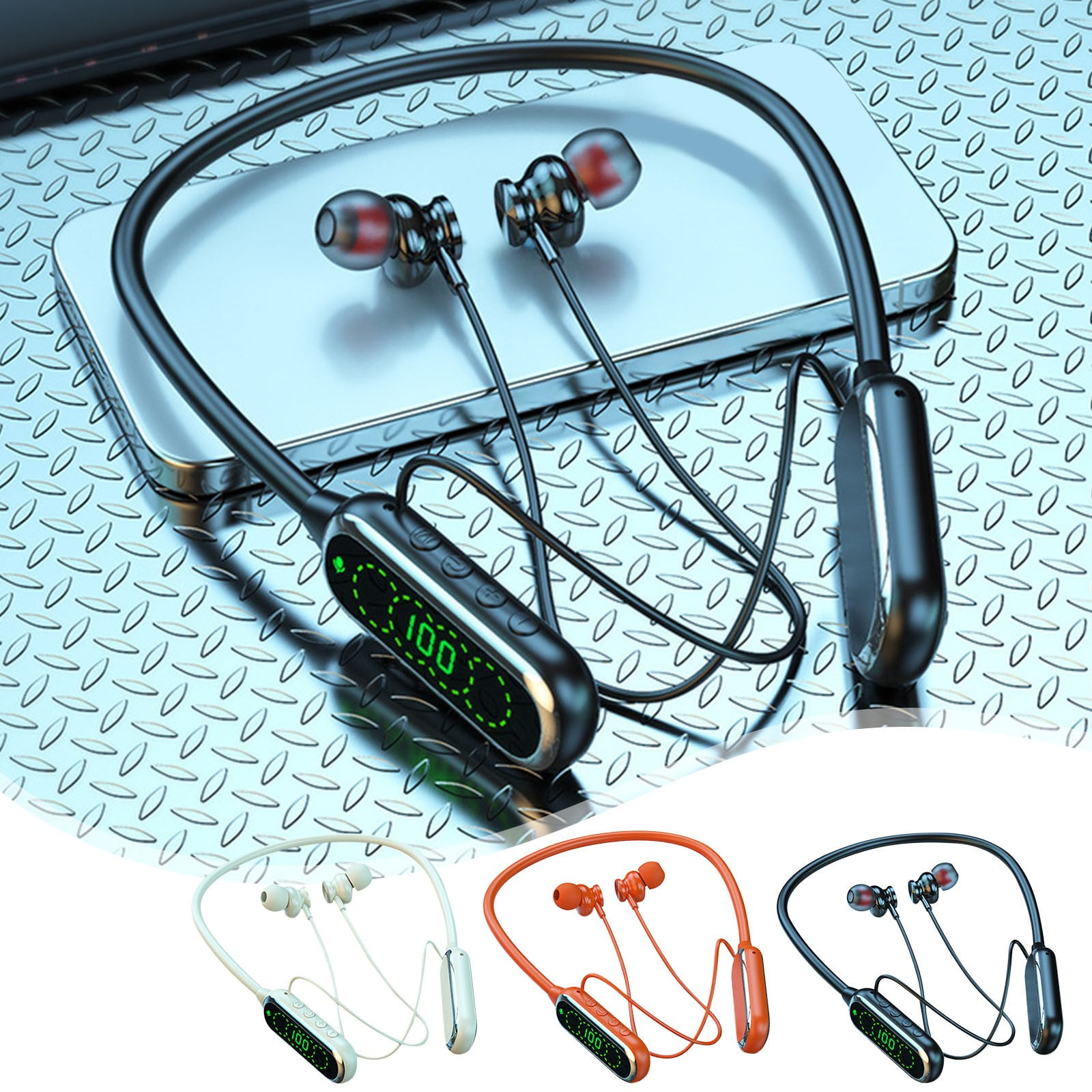 Bluetooth 5.4 Wireless Earphones Neck Style Long Range HiFi Surround ...