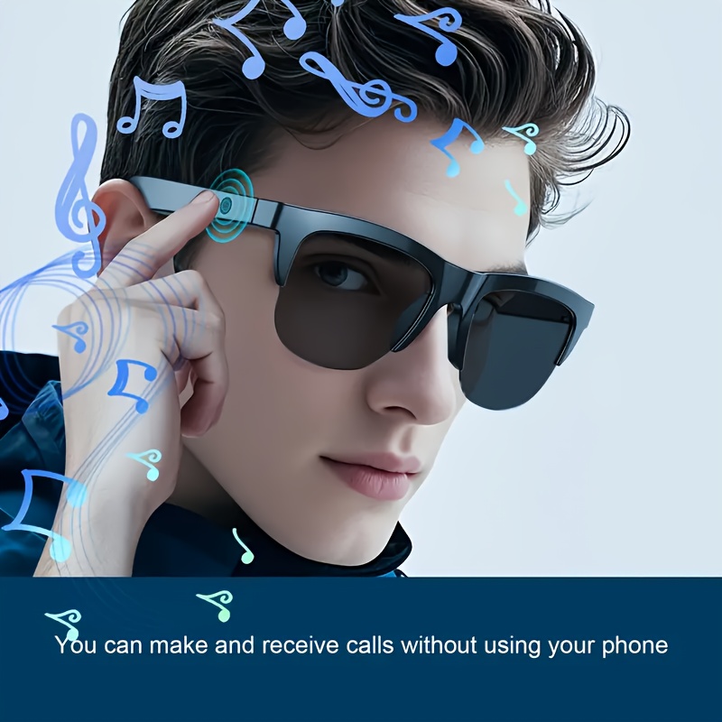 Bluetooth 5.4 open-ear smart glasses, touch & voice control. Great for ...