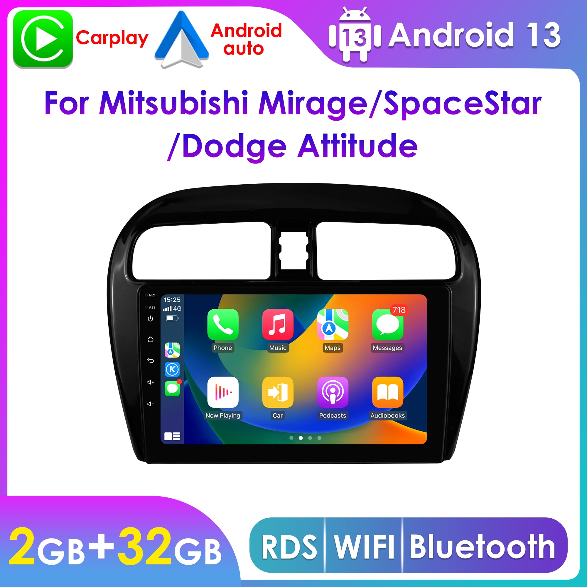 Bluetooth Android 13 Apple Carplay 2+32GB RDS Wifi Car Stereo Radio ...