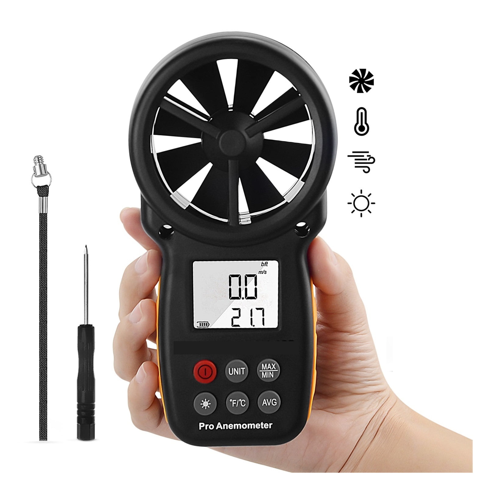 Bluetooth Anemometer-Handheld Wind Speed Meter with Wireless ...