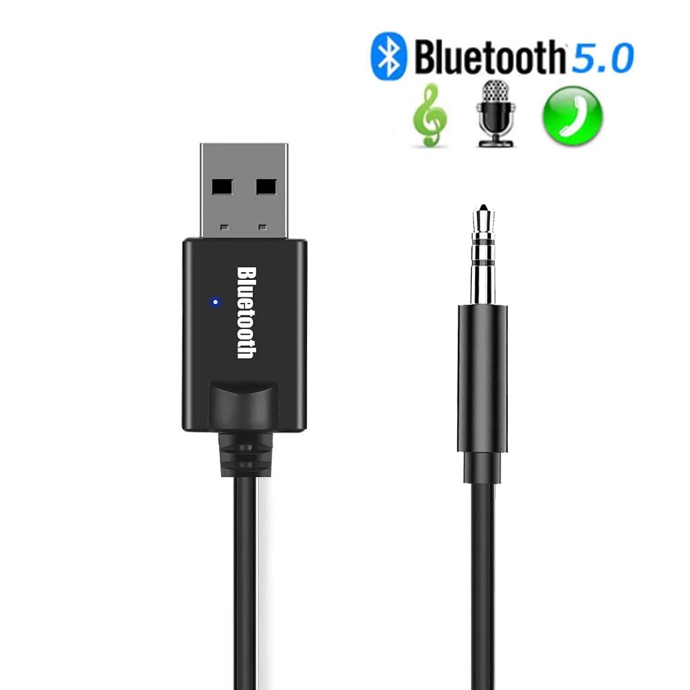 Bluetooth Audio Receiver USB Dongle 3.5mm Jack Car Audio Aux Wireless 5 ...
