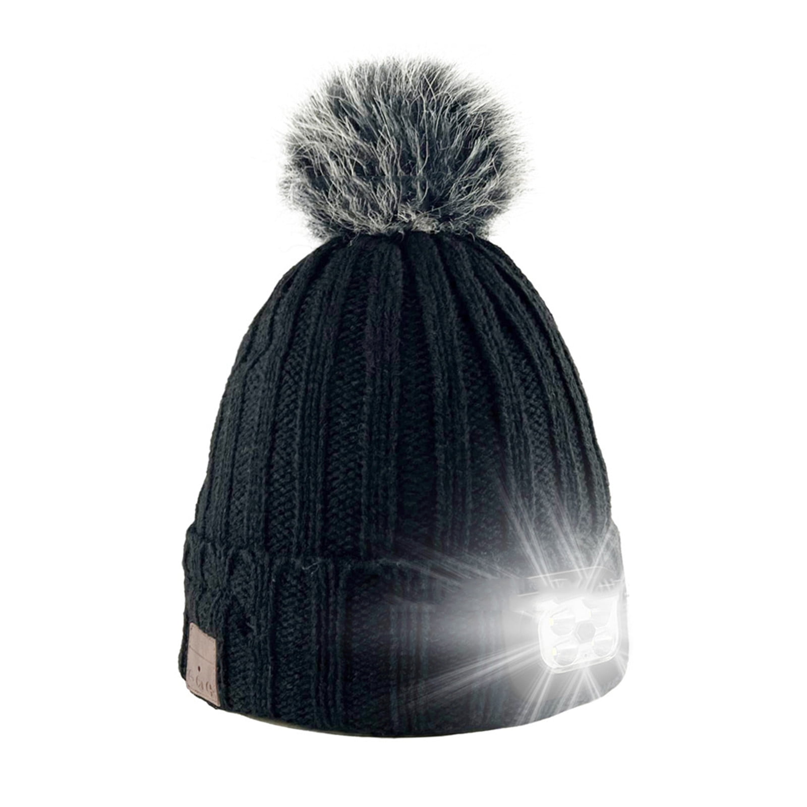 Bluetooth Beanie with Light, Built-in Wireless Headphones & Stereo ...
