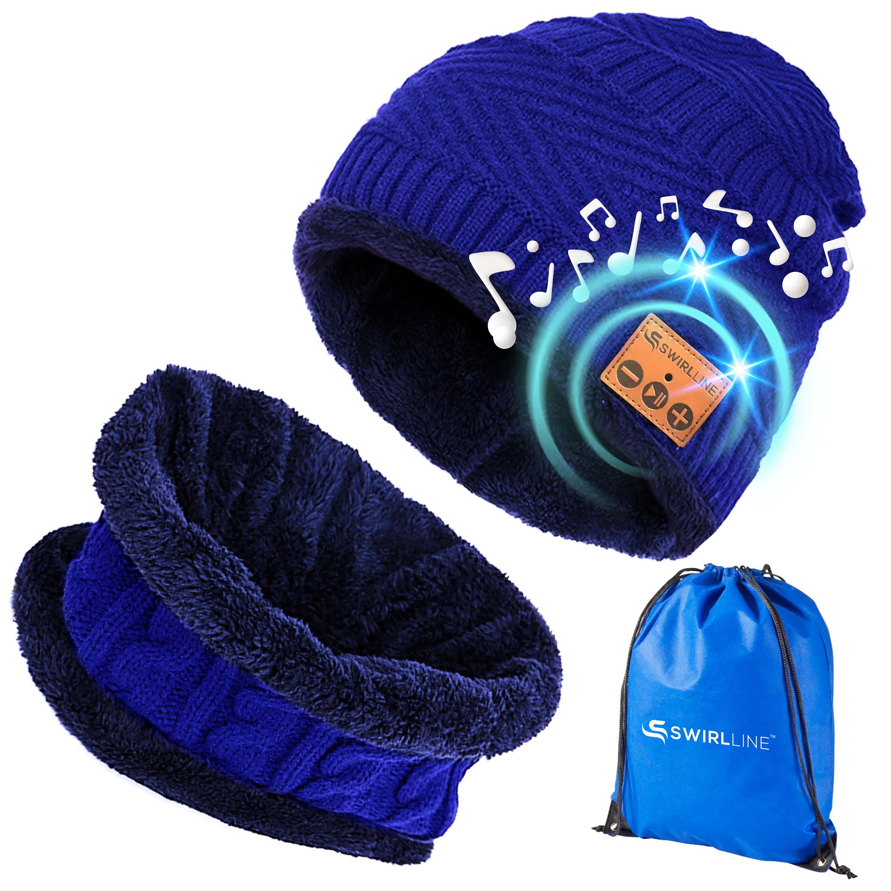 Bluetooth Beanie Wireless Hat with Scarf Headphone Music Hat Warm ...