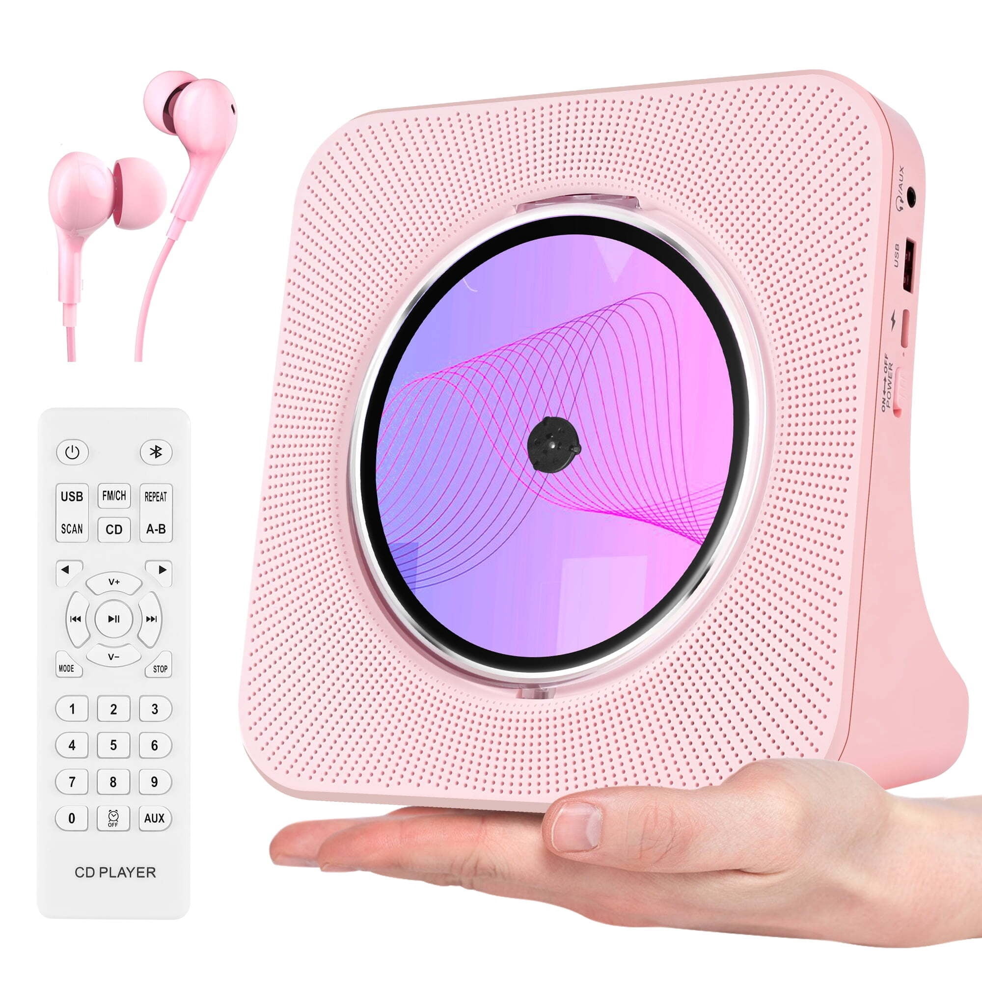 Bluetooth CD Player with FM Radio/USB/AUX, Portable CD Player, Home ...