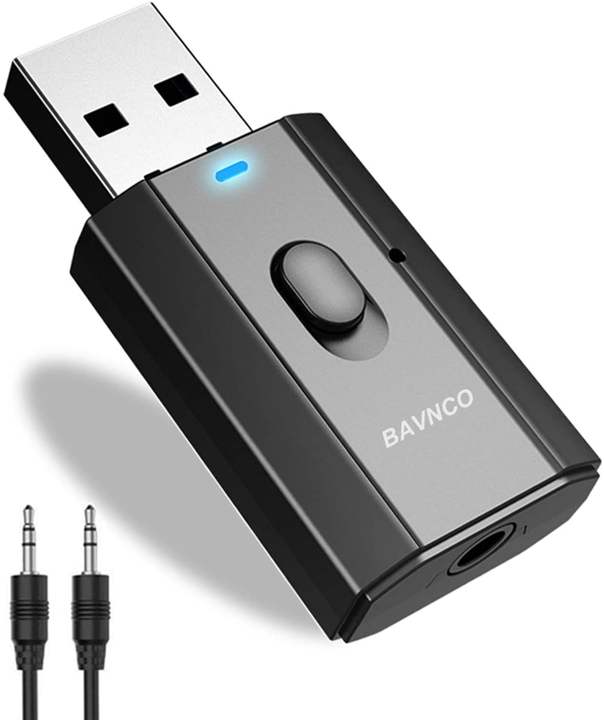 Bluetooth Car Adapter, Mini Bluetooth 5.0 Stereo Transmitter Receiver ...