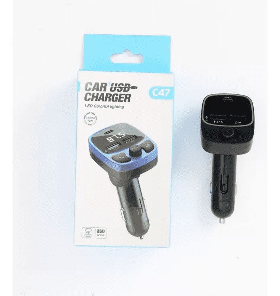 Bluetooth Car Charger with Caller ID, Colorful Ambient Light, USB ...