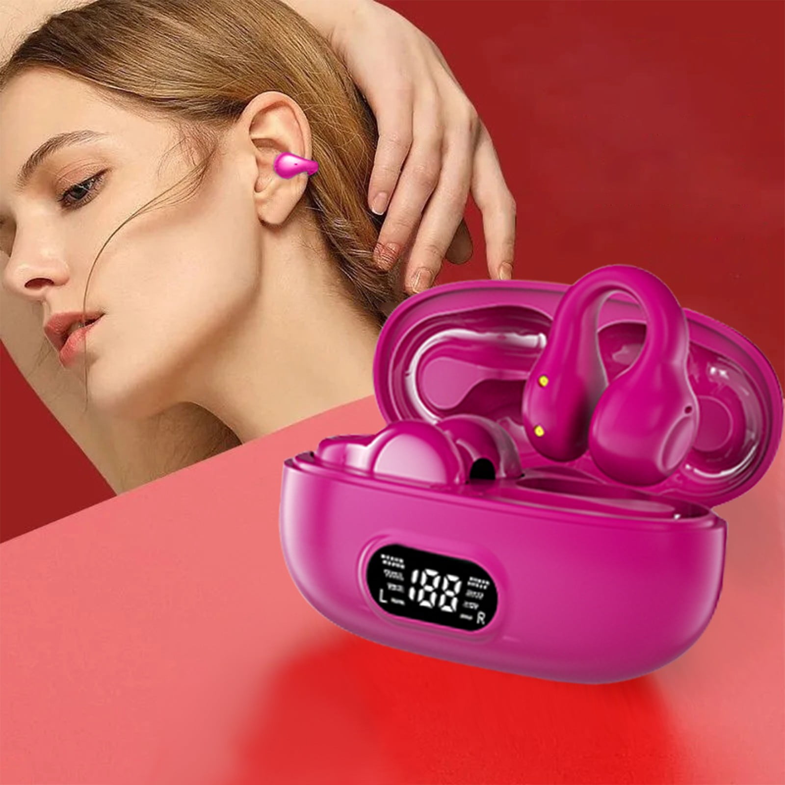 Bluetooth Chip 5.3 Clip On Ear Earphones, Wireless Sports, Long-lasting ...