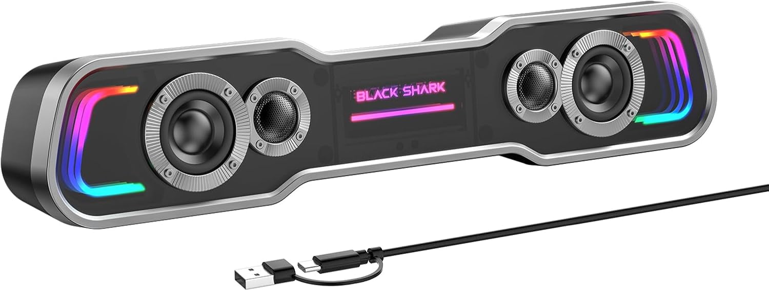Bluetooth Computer Speakers for Desktop, Dynamic Multi-Layer RGB ...