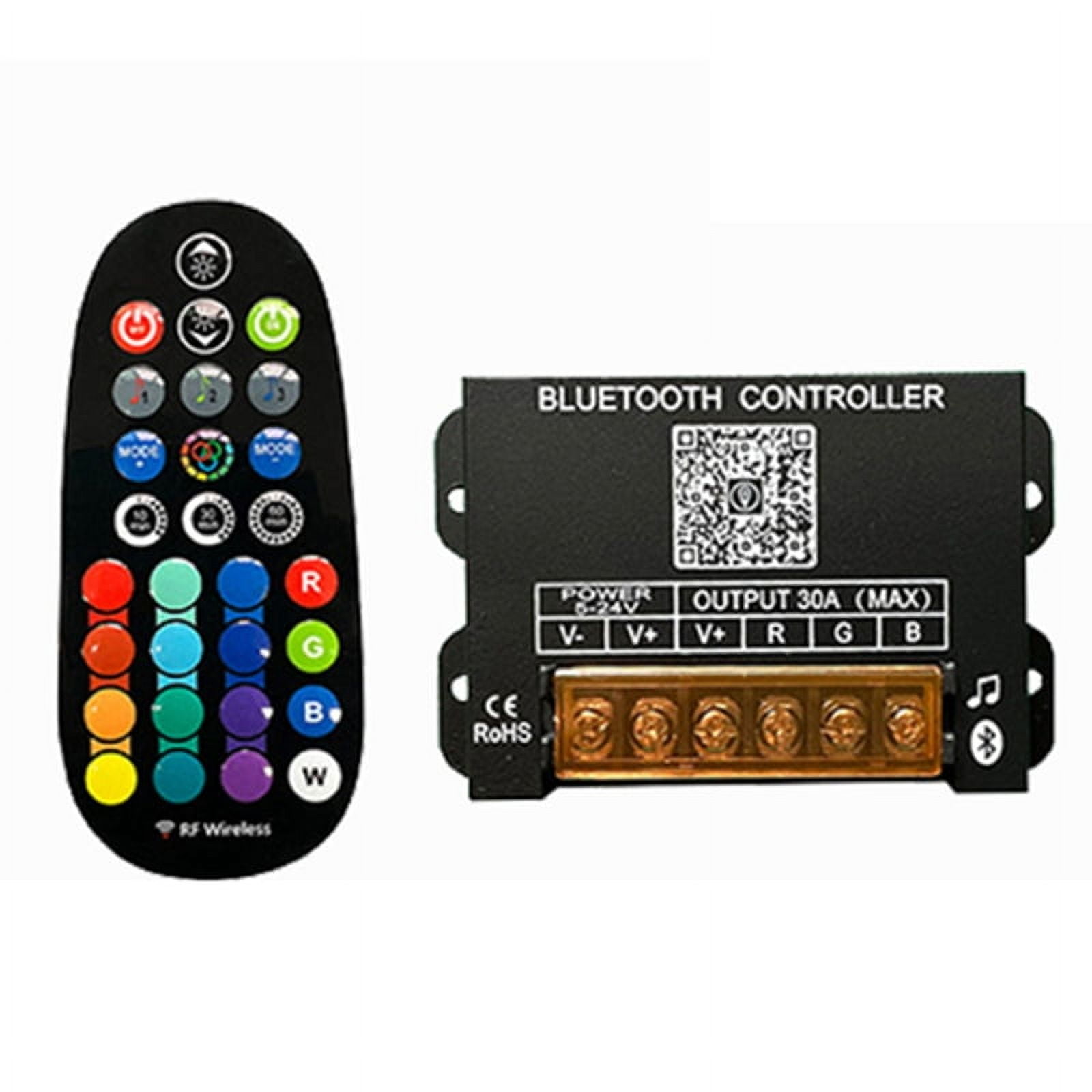 Bluetooth DC5-24V RGB LED Strip Light Controller 30A 4-Wire 3-Channel ...