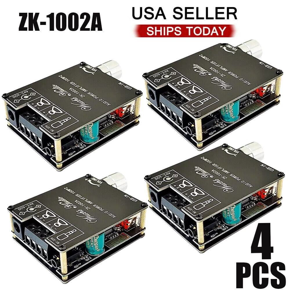 Bluetooth Digital Audio Power Amplifier Board ZK-1002A 2.0 Stereo Dual ...