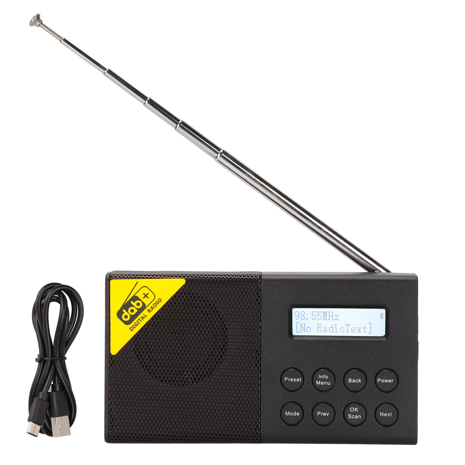 Bluetooth Digital Radio Stereo LCD Display Screen Portable DAB FM Wireless Radio for IPhone ...