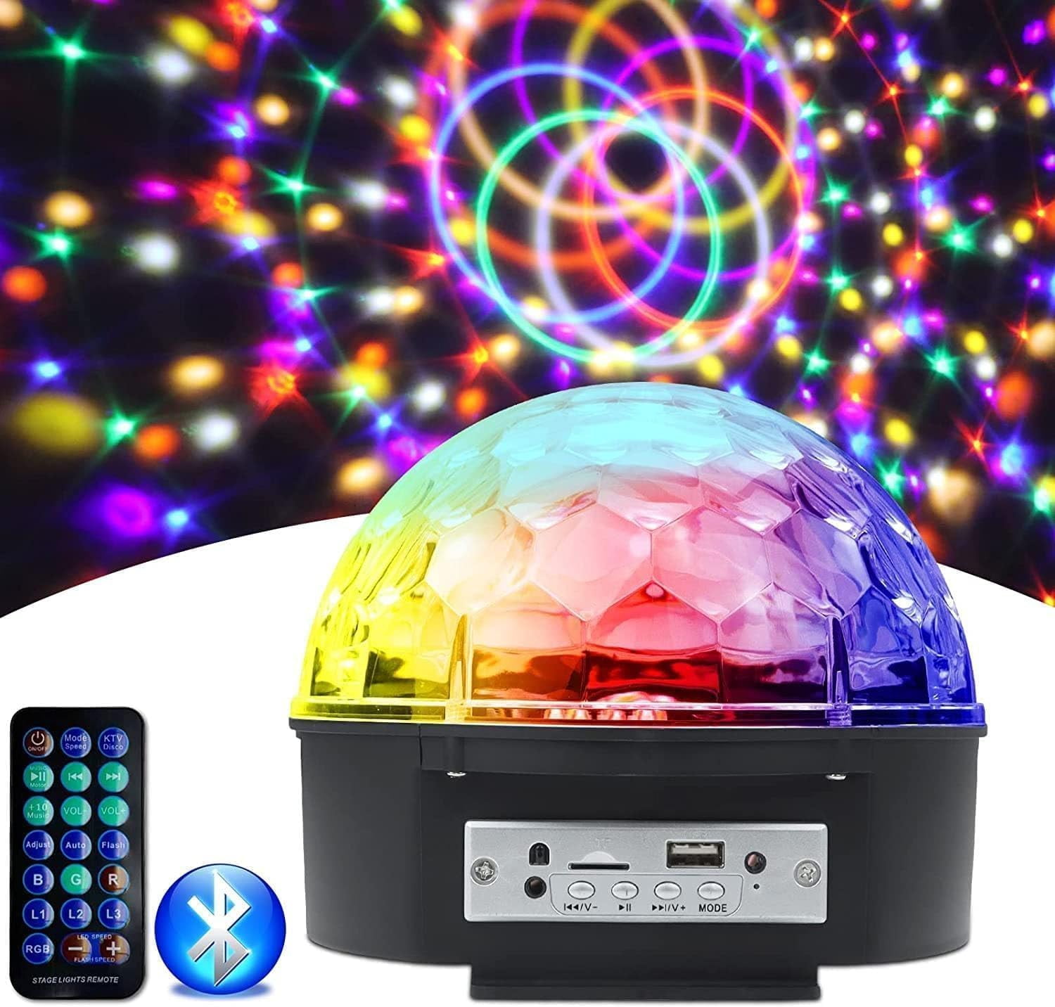 Bluetooth Disco Ball Lamp, 7 Modes Stage Strobe Party Light with Remote ...