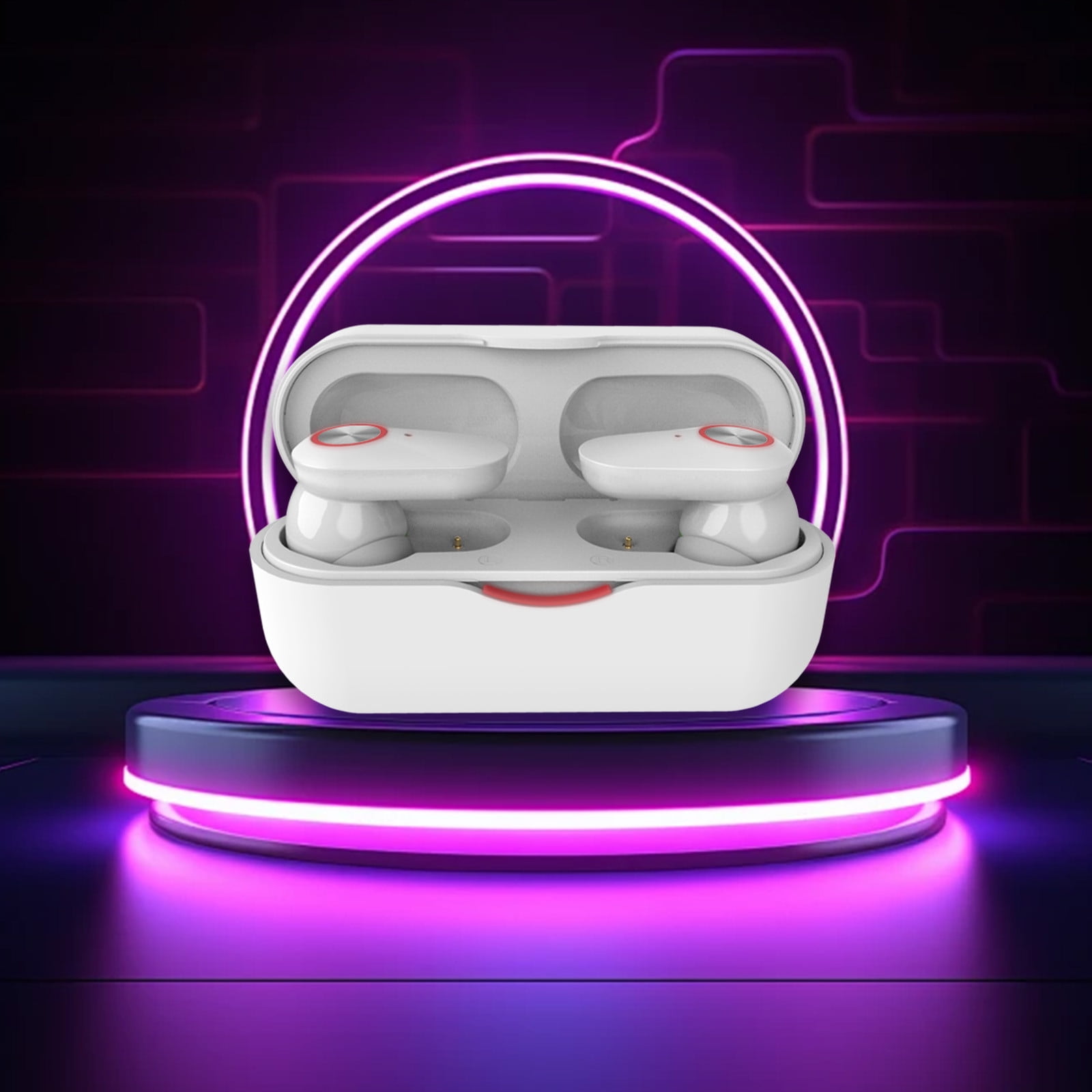 Bluetooth Ear Buds with Big Bass Stereo Sound, Mirror Digital Display ...