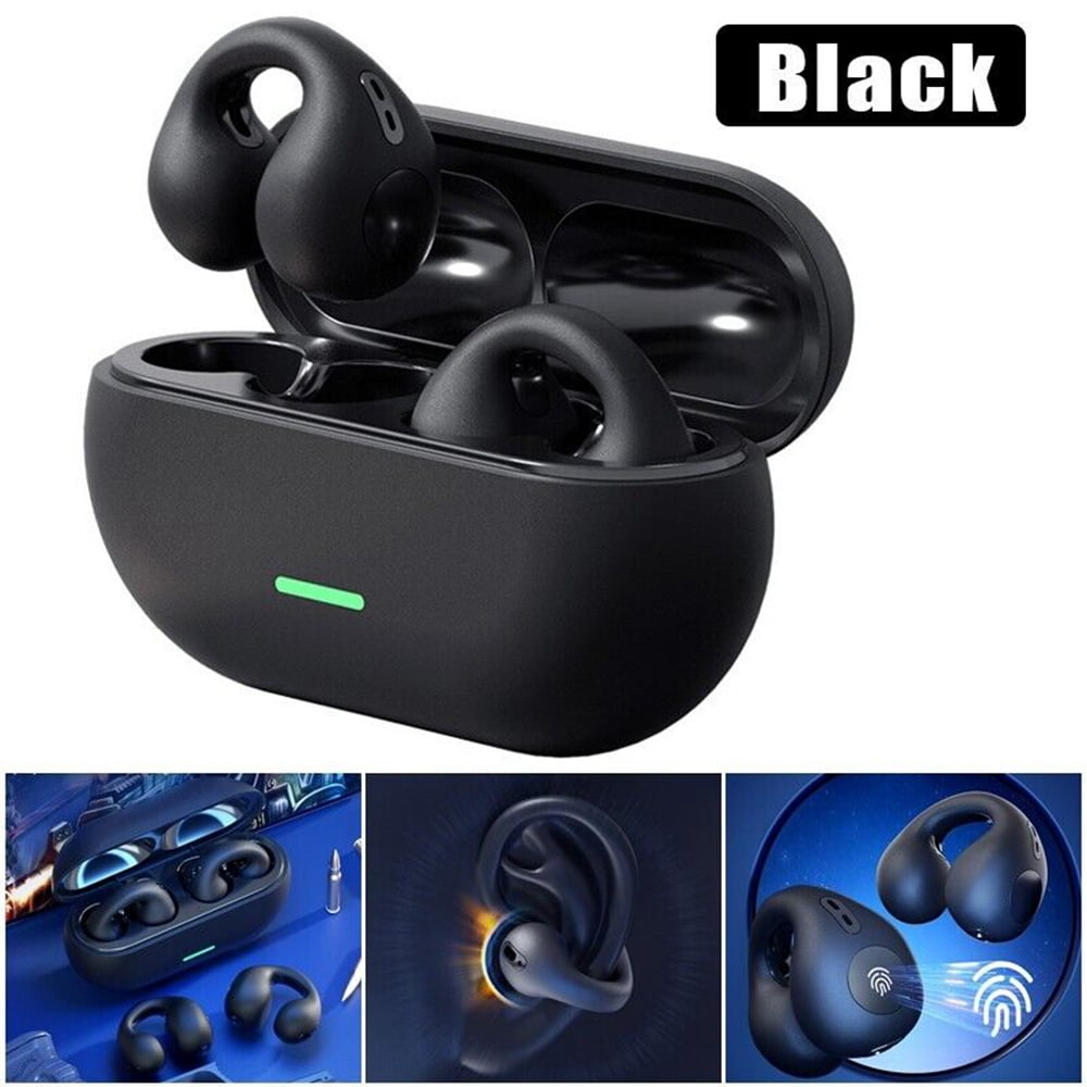 Bluetooth Ear-Clip Bone Conduction Earbuds, Black - Walmart.com