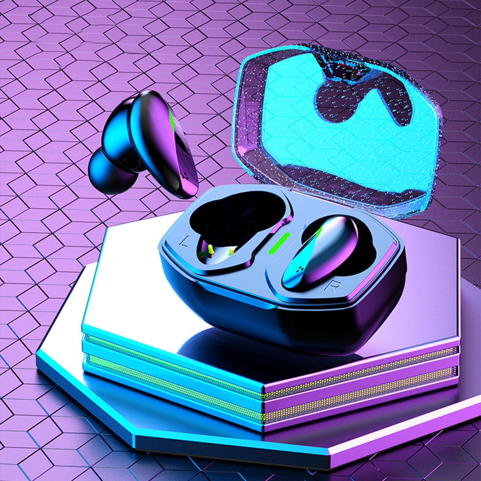 Bluetooth Earbuds, In Ear High Battery Low Latency Double Ear Noise ...