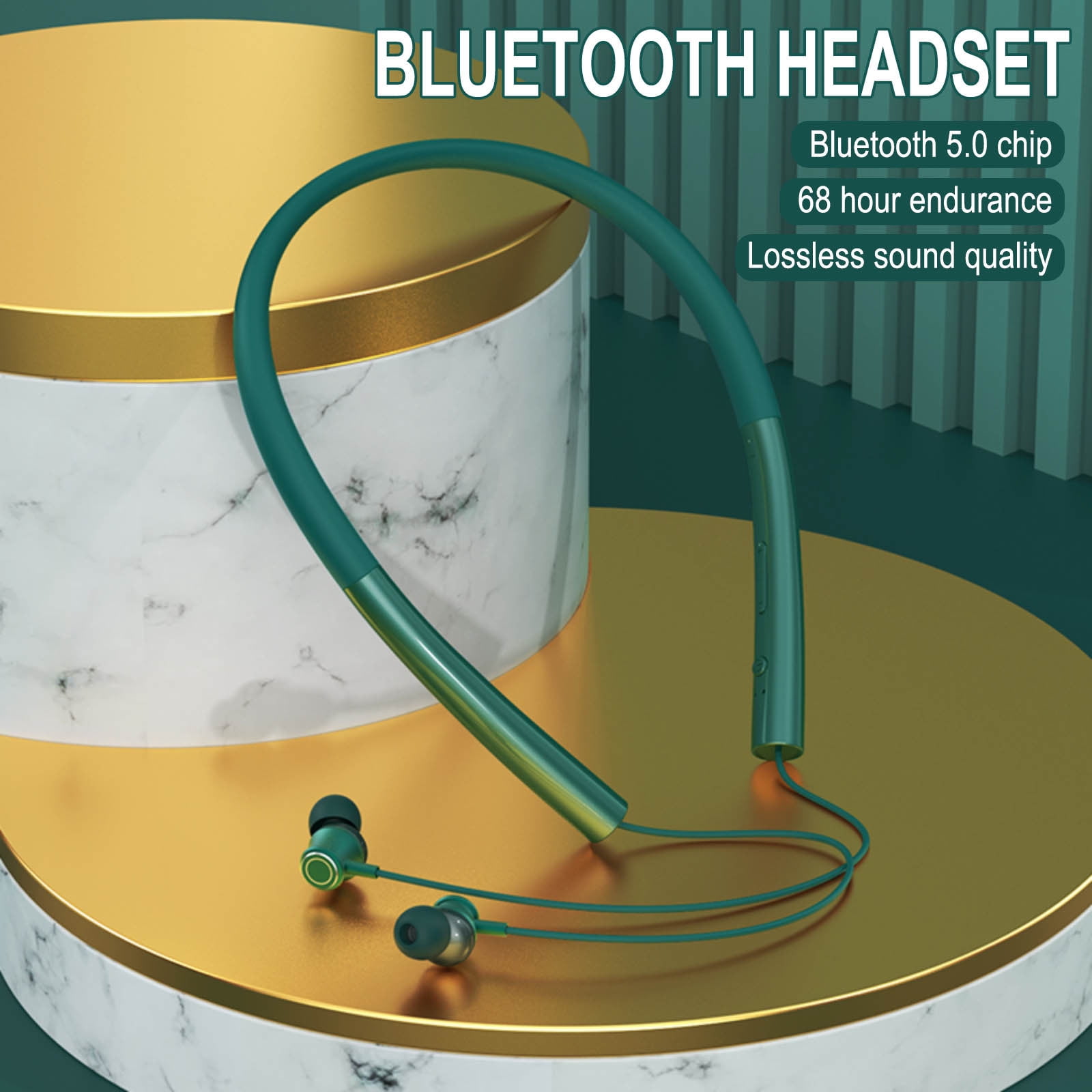 Bluetooth Earbuds - Neckband Wireless Sports Earphones, 20H Playtimes ...