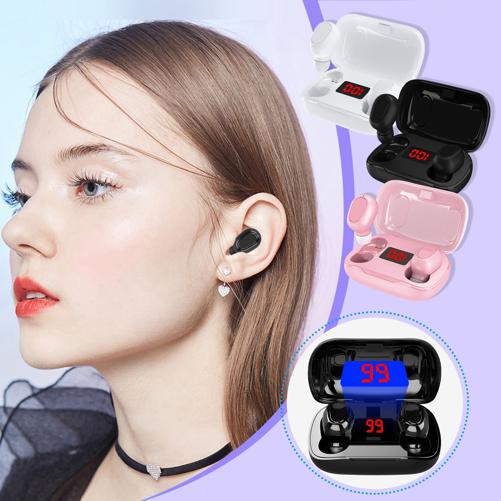 Bluetooth Earbuds, Stereo Sports Headphones, Sweatproof Design, 350mAh ...