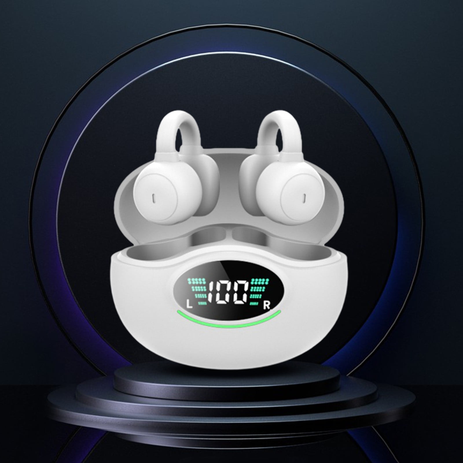 Bluetooth Earphone,Bluetooth 5.3 Earpiece-Free Clip-On Battery-Powered ...