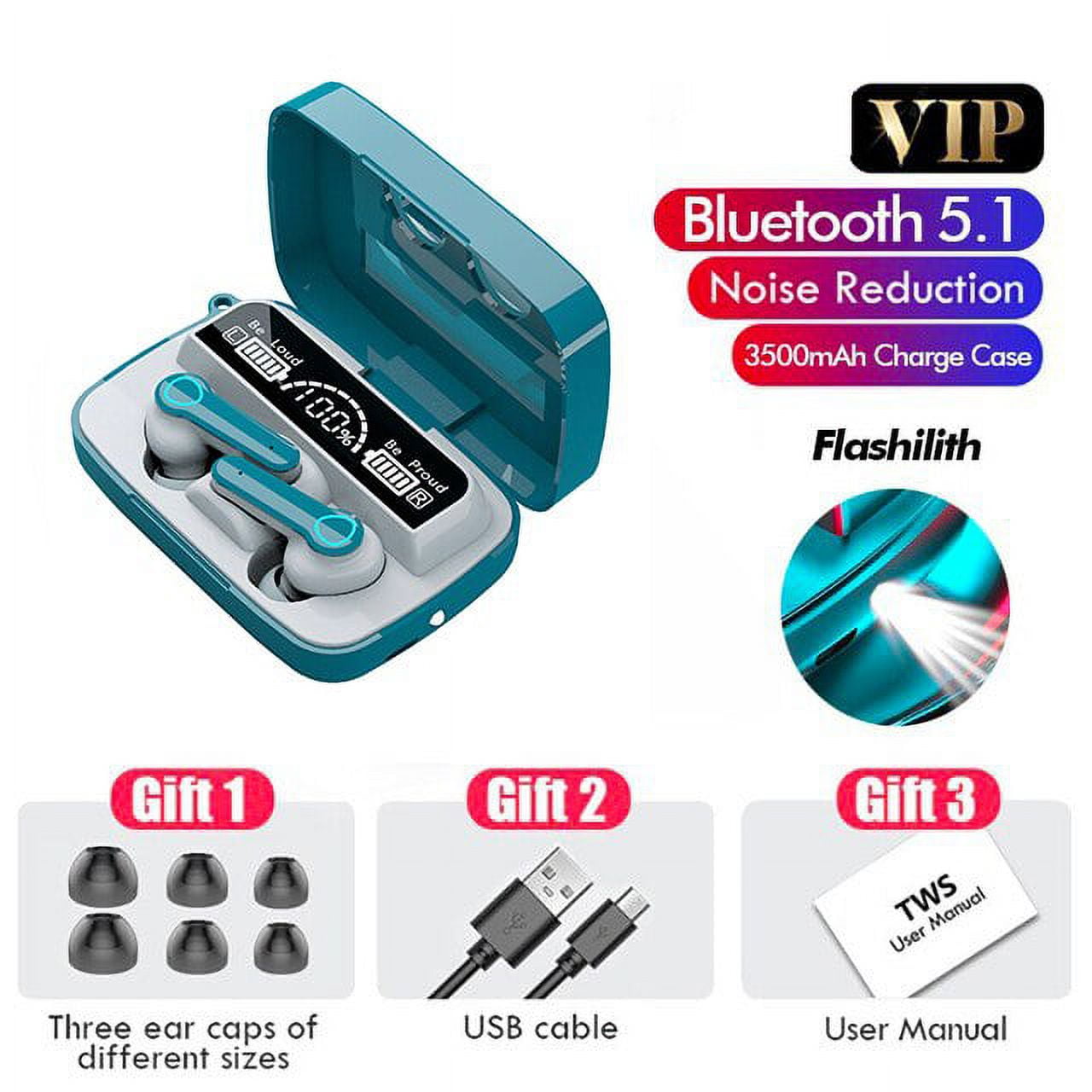 Bluetooth Earphones Tws Wireless Headphone With Mic Sport Waterproof ...