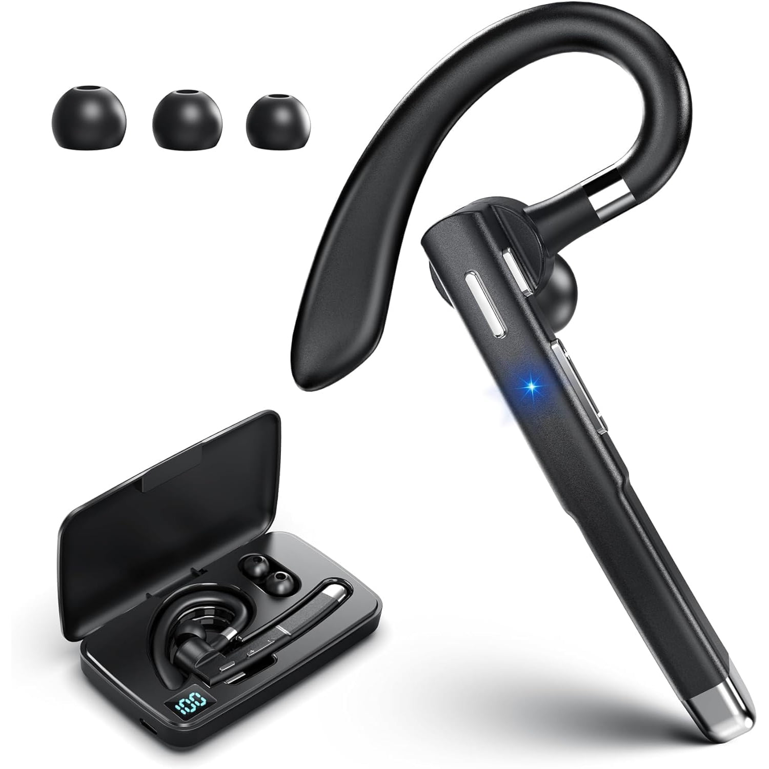 Bluetooth Earpiece for Cell Phones, Bluetooth V5.1 Headset with ...