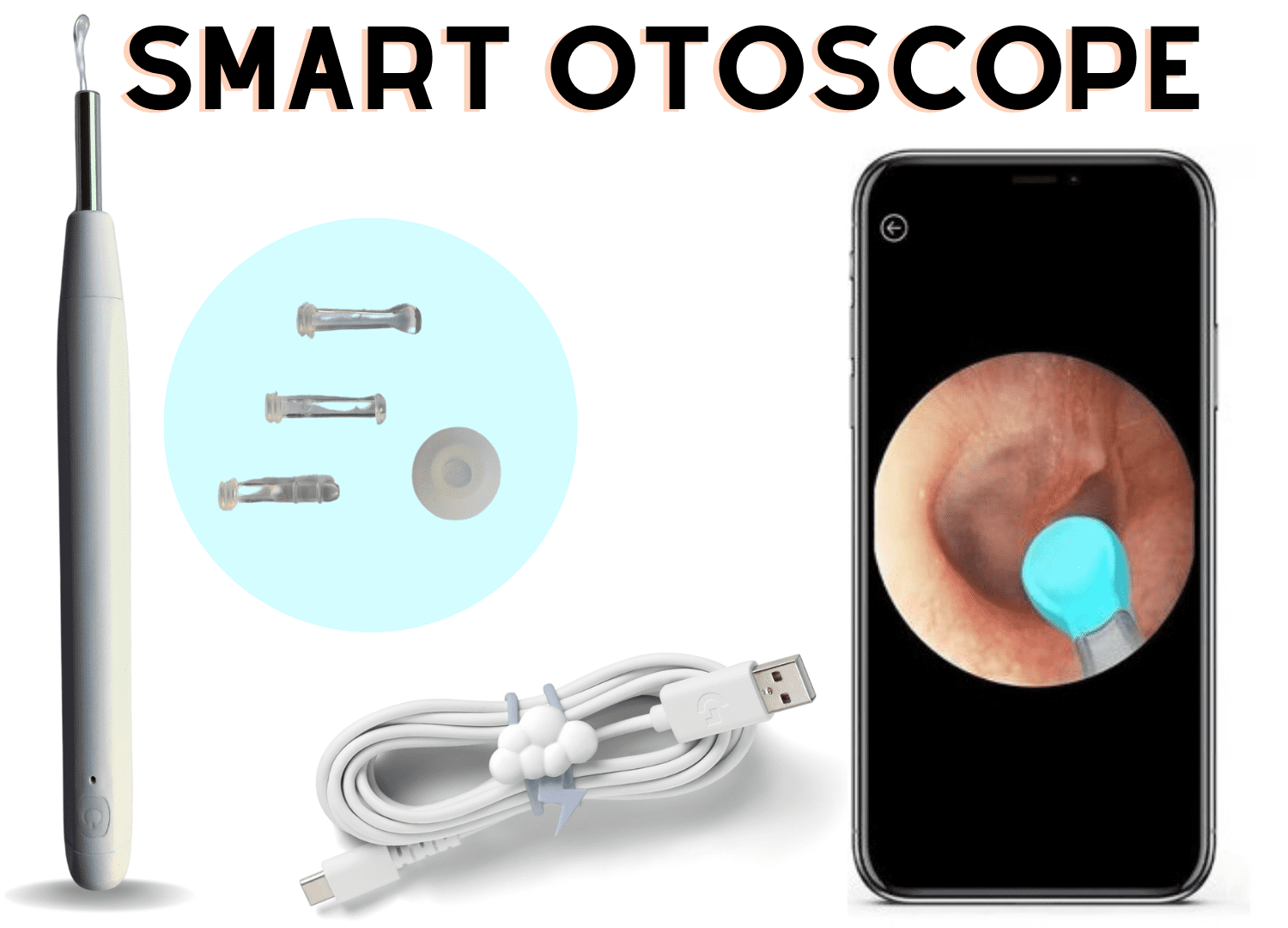 Bluetooth Enabled Otoscope: High-Definition Ear Inspection Tool with ...