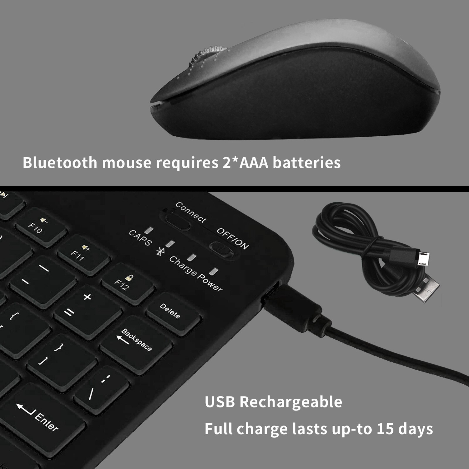 Bluetooth Ergonomic Wireless Desktop Office Keyboard and Mouse Combo - Comfortable Design for ...