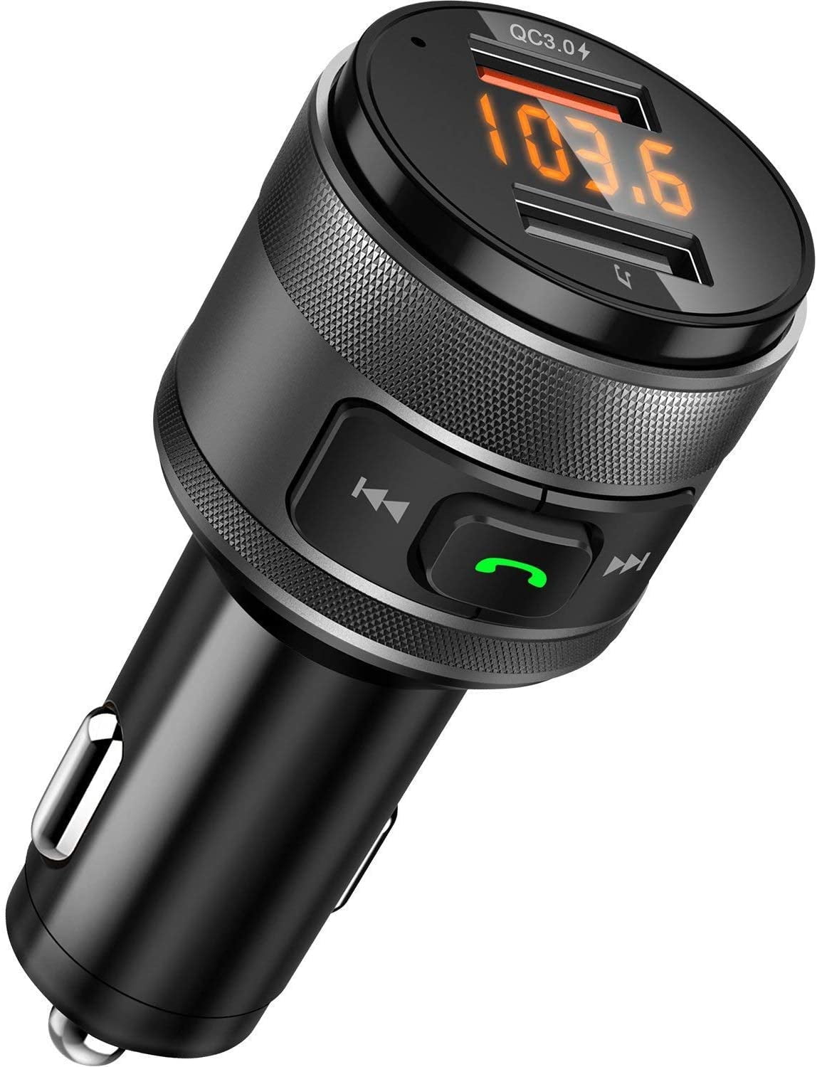 Bluetooth FM Transmitter Adapter, QC3.0 USB Car Charger Wireless Hands ...