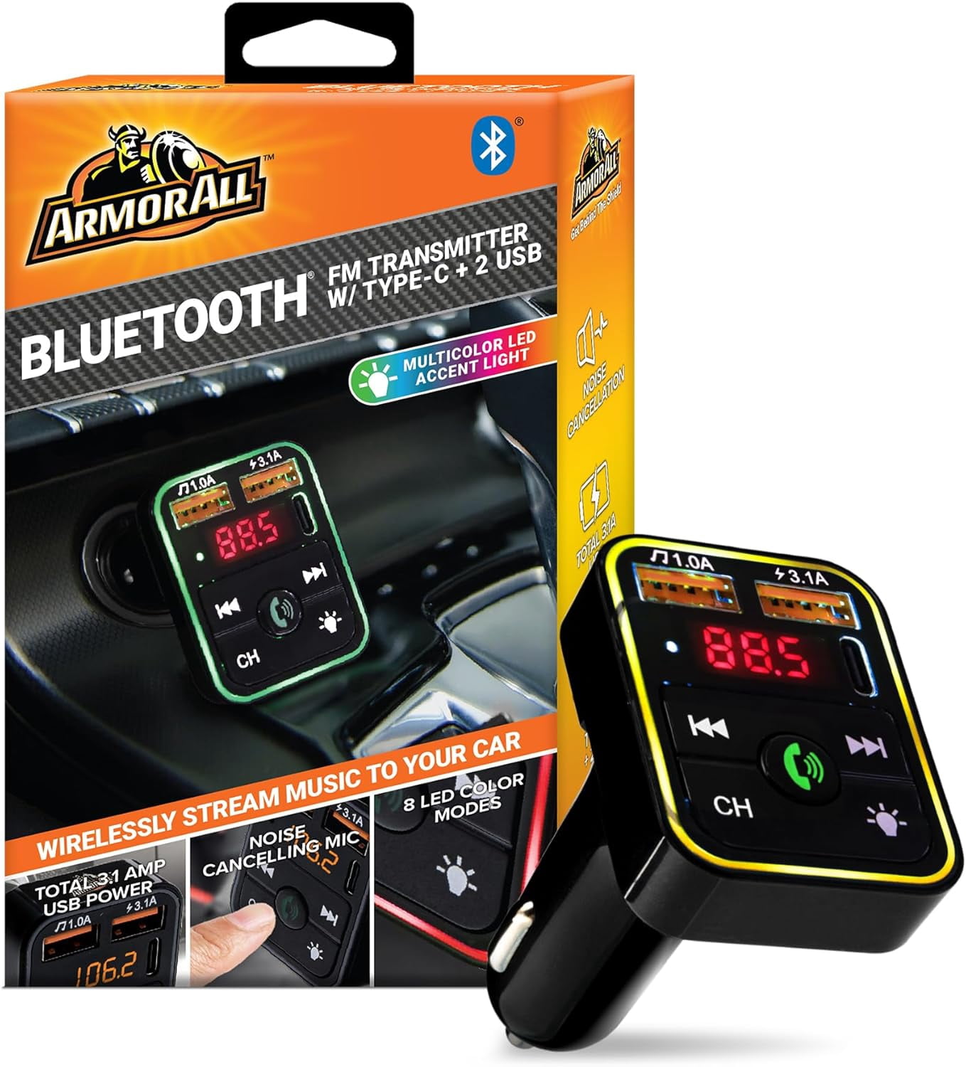 Bluetooth FM Transmitter for Car Cigarette Lighter, Hand Free Call with ...
