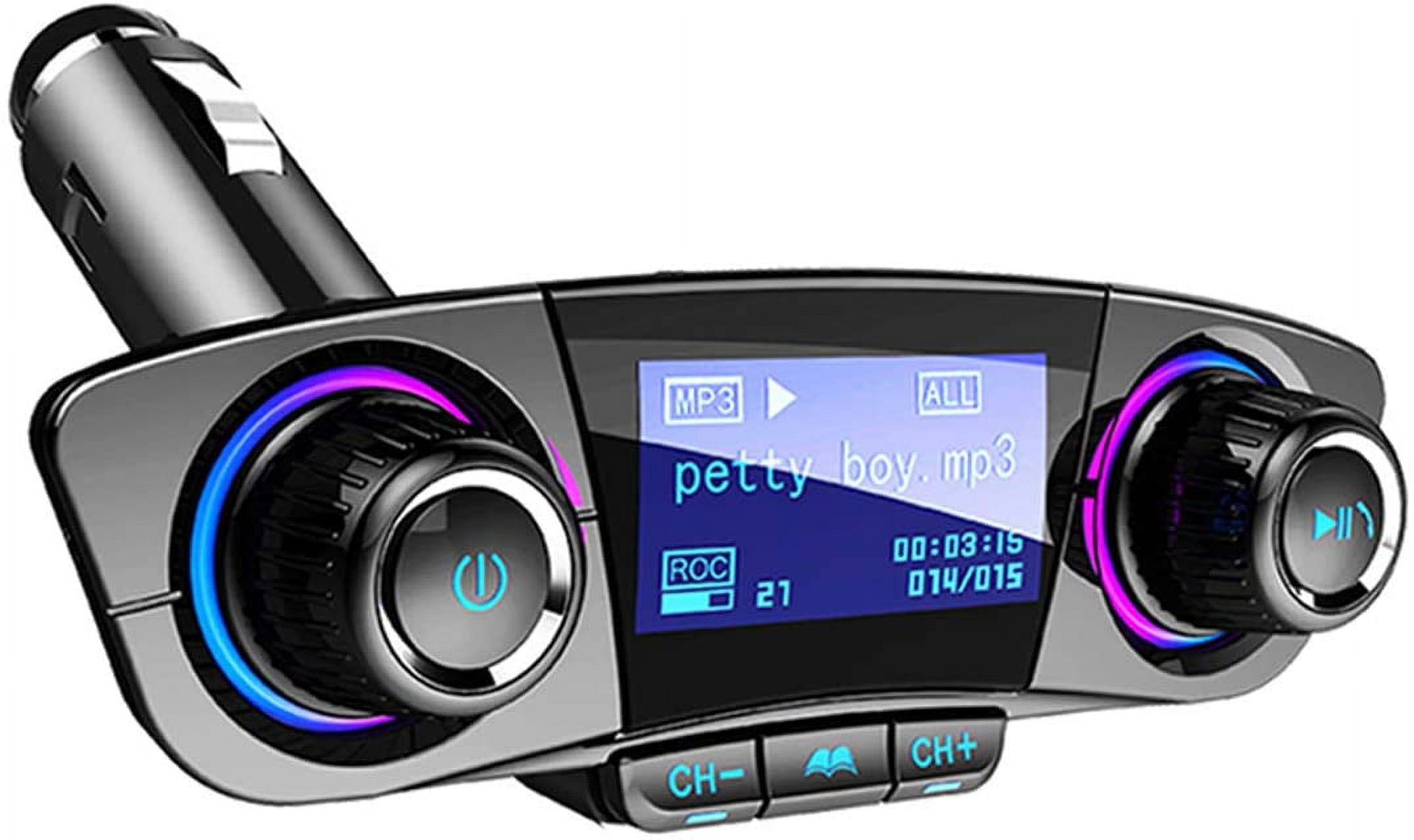 Bluetooth FM Transmitter Handfrees-Calling Radio Adapter Car Kit with ...