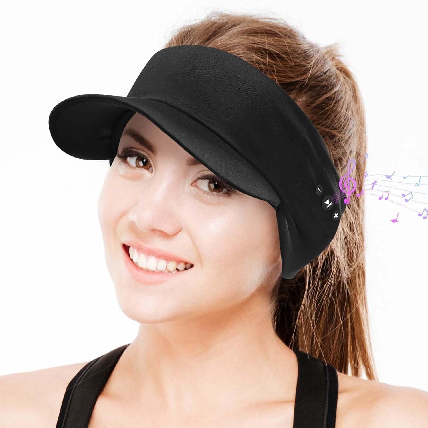 Bluetooth Hat Sun Visor with Bluetooth Headphones, Bluetooth Speaker Wireless with Mic for ...