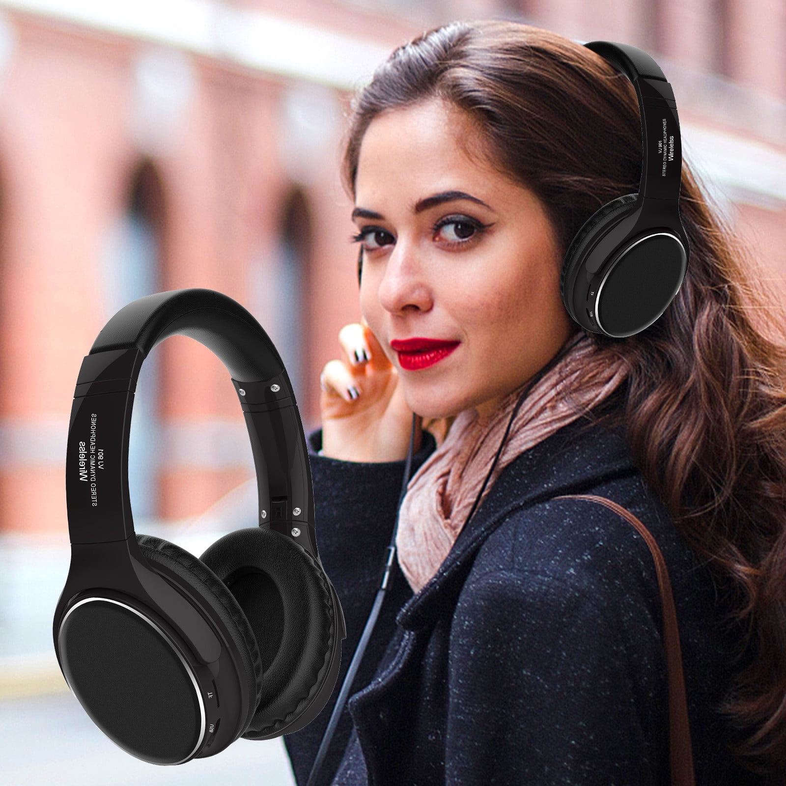 Bluetooth Headphones with Microphone Deep Bass Wireless Headphones Over ...