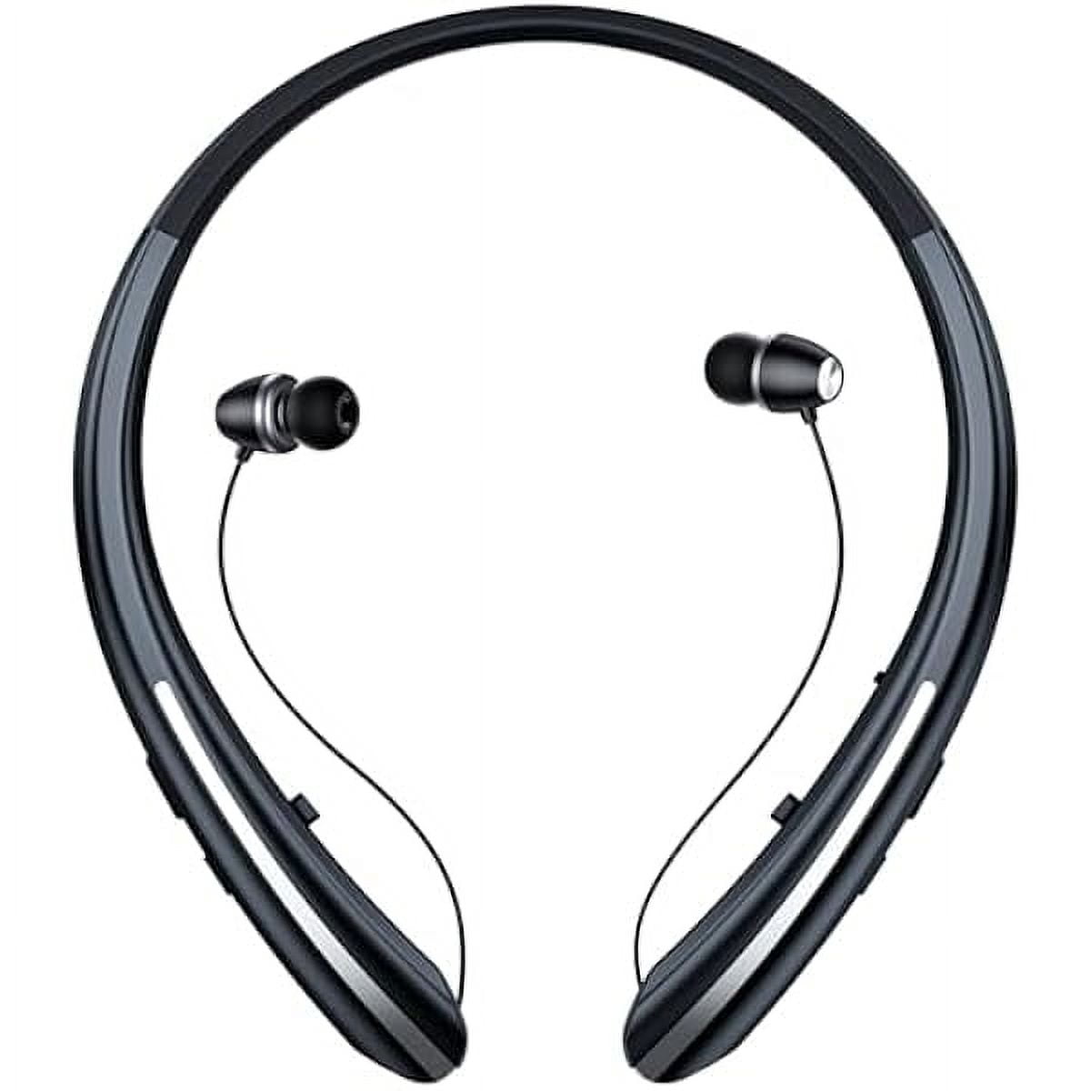 Bluetooth Headphones Neckband, Wireless Retractable Headset with Mic ...