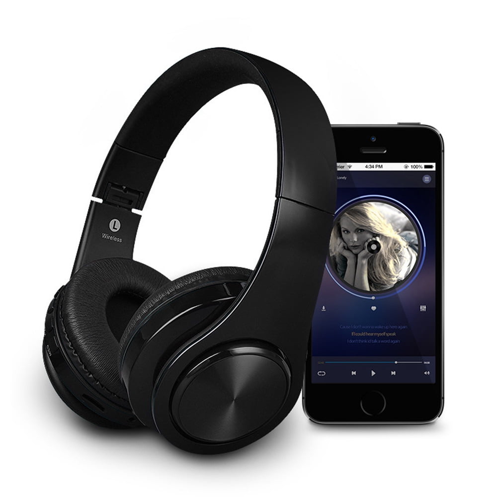 Bluetooth Over-Ear Headphones, Hi-Fi Stereo, Wireless, Mic, Foldable ...
