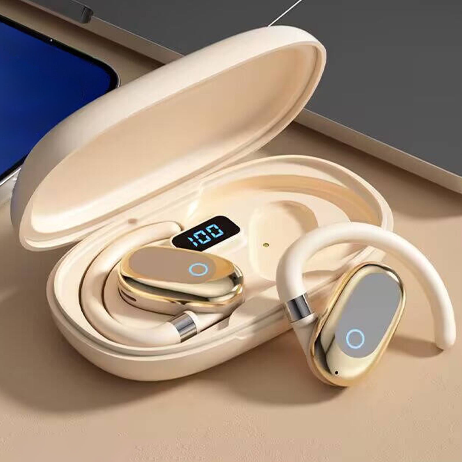 Bluetooth Headphones Qwtwty Hanging Ear Type Large Capacity Built-in Battery Low Latency True ...