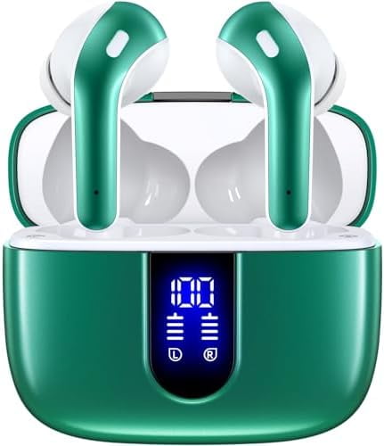 Bluetooth Headphones True Wireless Earbuds 60H Playback LED Power ...