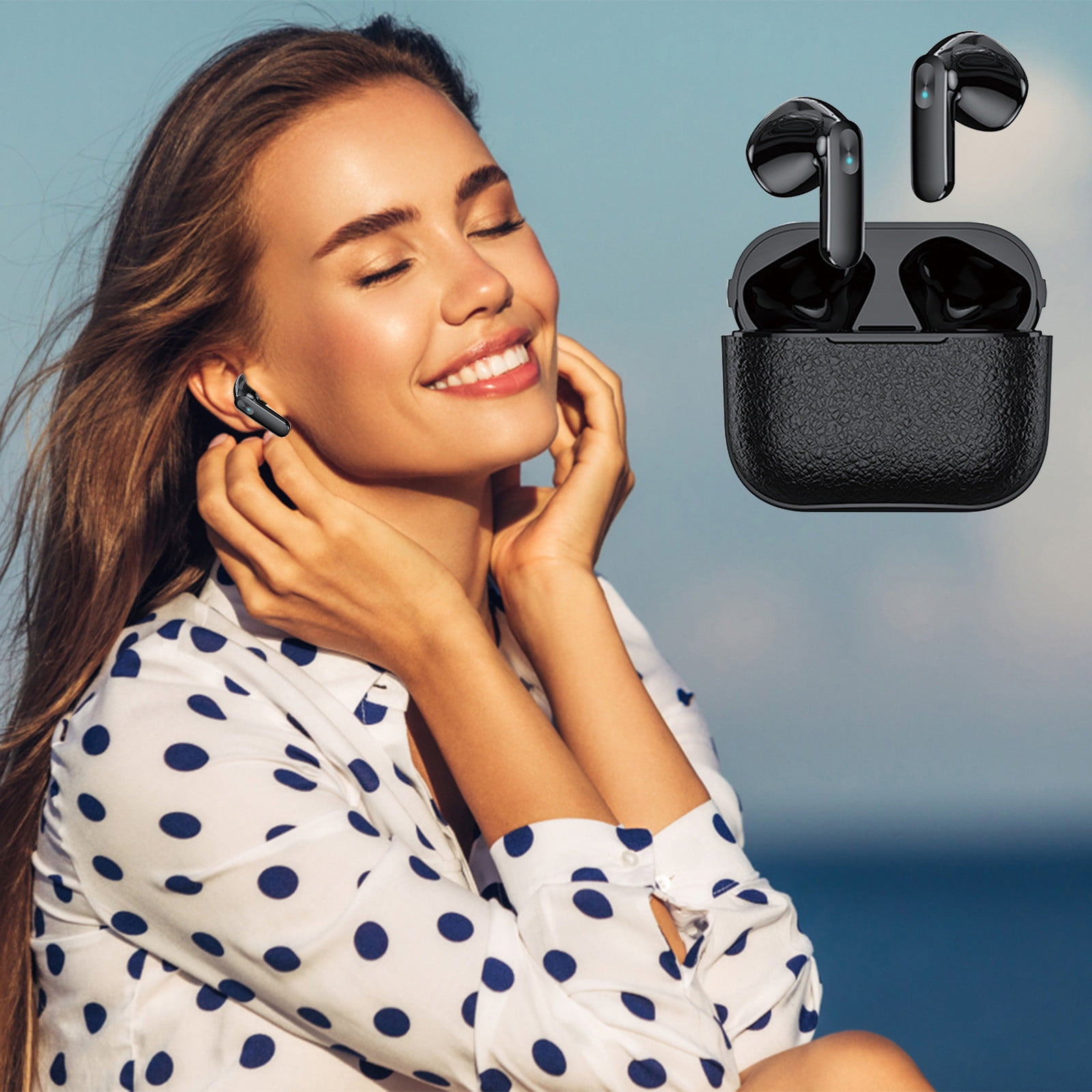 Bluetooth Headphones True Wireless Earbuds 60H Playback LED Power ...
