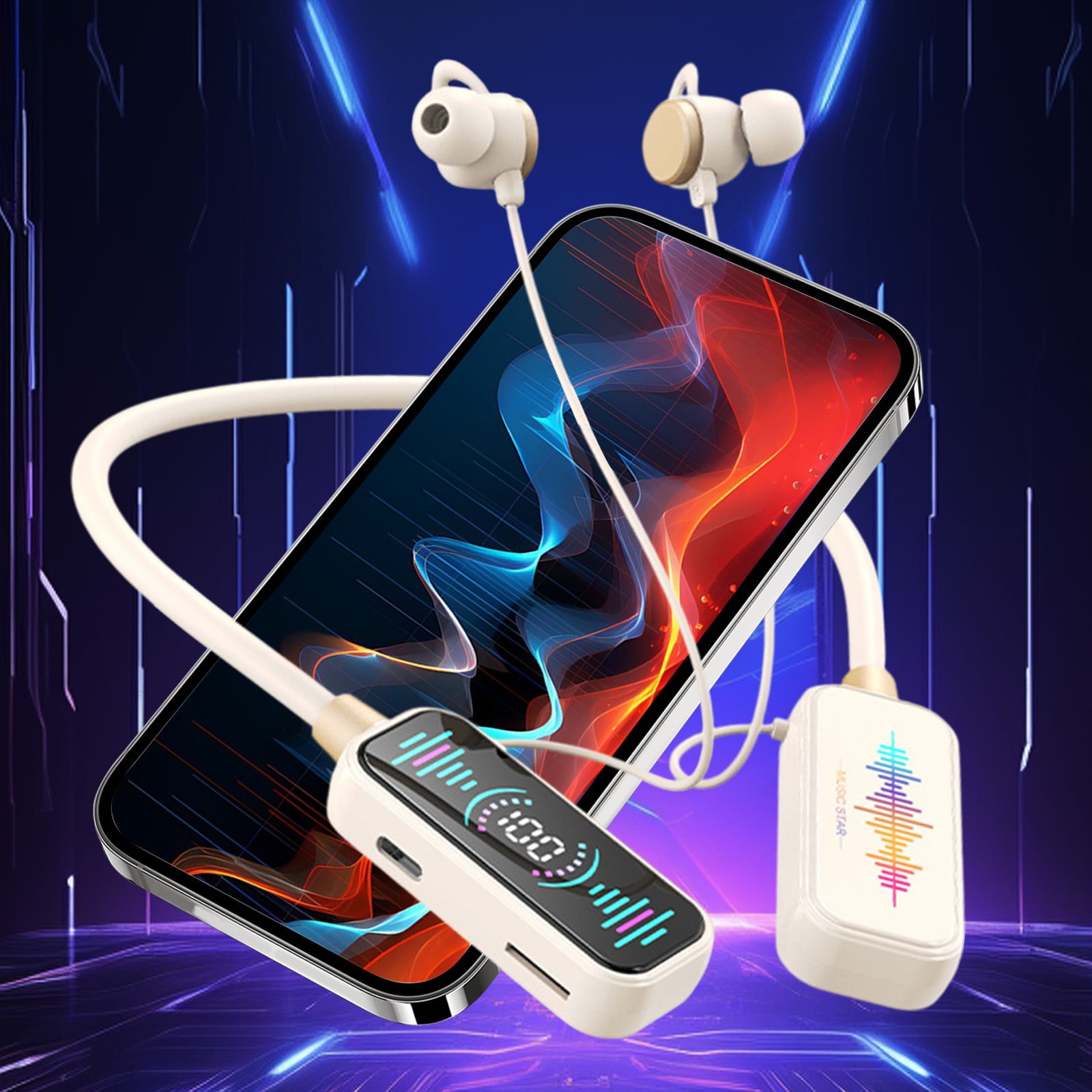 Bluetooth Headphones,Upgrade Bluetooth 5.3 Wireless Neckband Earbuds ...