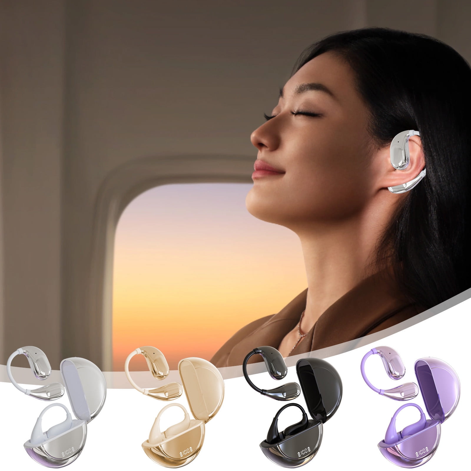 Bluetooth Headphones Wireless Earbuds Hanging Ear Type Large Capacity ...