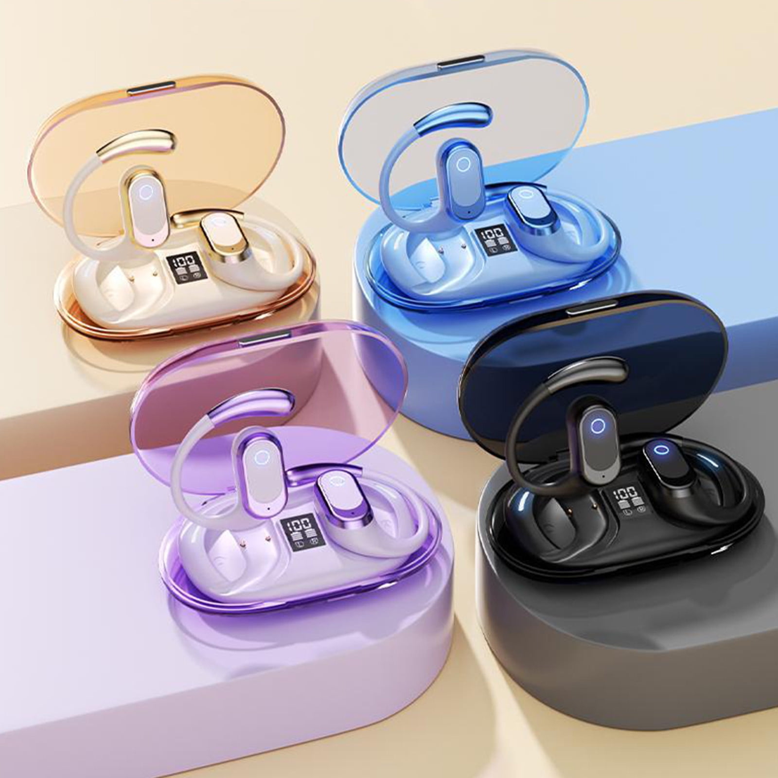 Bluetooth Headphones Wireless Earbuds Hanging Ear Type Large Capacity ...