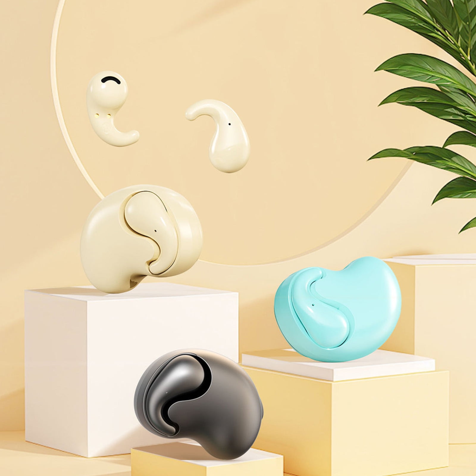 Bluetooth HeadphonesWireless Earbuds Short Stemmed True Wireless ...