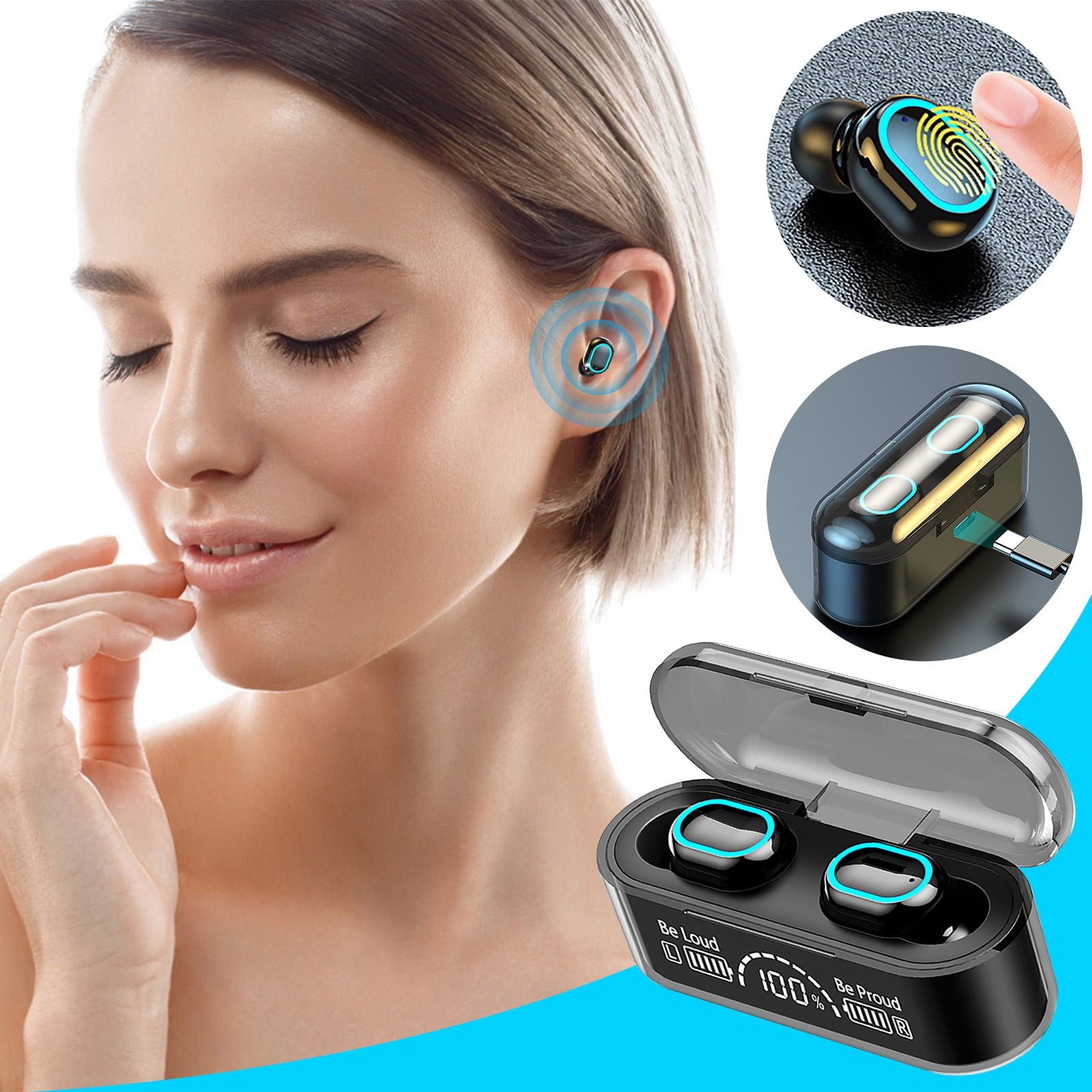 Bluetooth Headset Earbuds for Running Sports | Bluetooth 5.2 + EDR ...