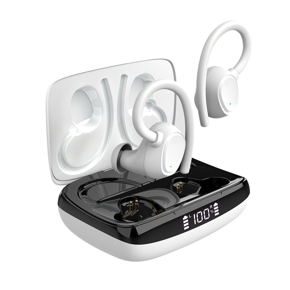 Bluetooth Headset With Mic Sports Earbuds LED Display Ear Hook ...