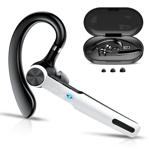 Bluetooth Headset, Single-Ear Bluetooth Earpiece, 72 Hours Talking Time ...