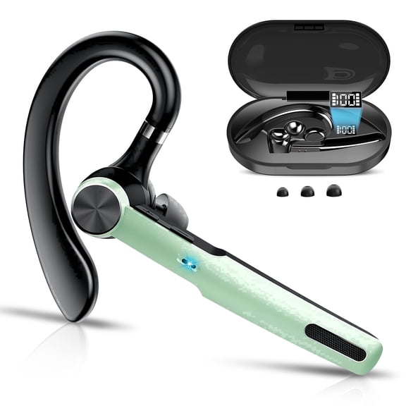 Bluetooth Headset, Single-Ear Bluetooth Earpiece with ENC Mic with HiFi ...