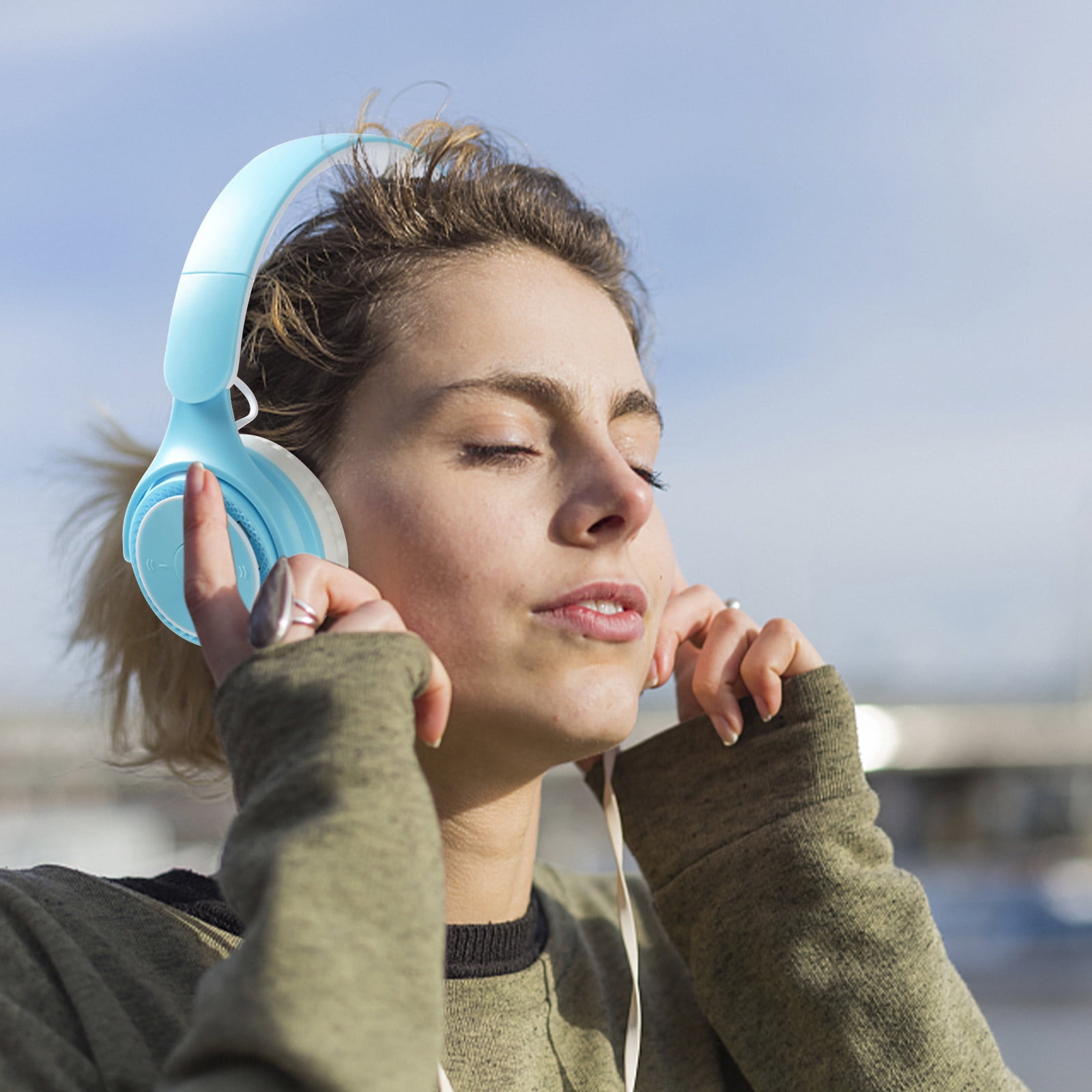 Bluetooth Headset Wireless Headphones with Subwoofer HiFi Stereo Sound ...