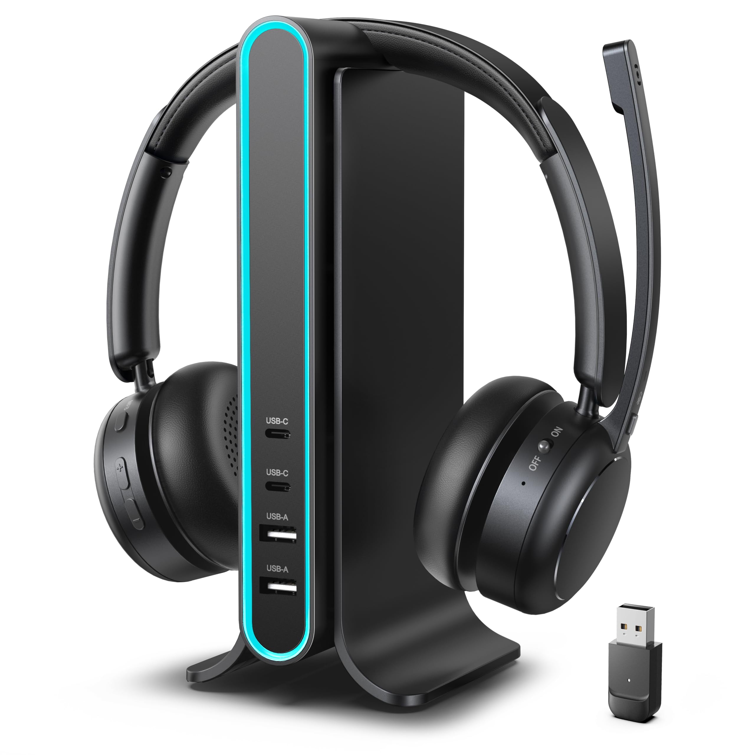 Bluetooth Headset, Wireless Headset with Mic for Work, Qualcomm ...