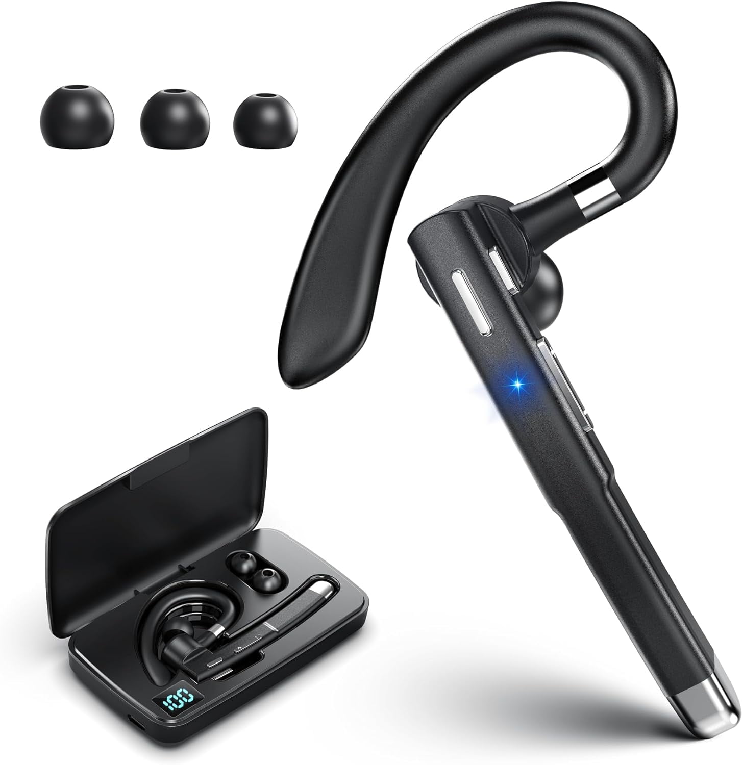 Bluetooth Headset, Wireless Headset with Microphone, Bluetooth Earpiece ...